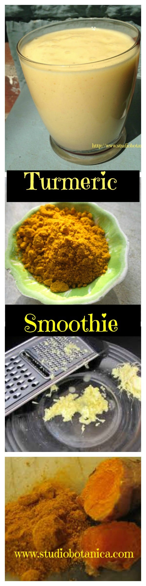Sunshine in a glass ~ Turmeric Smoothie with Mango Ginger - Studio Botanica