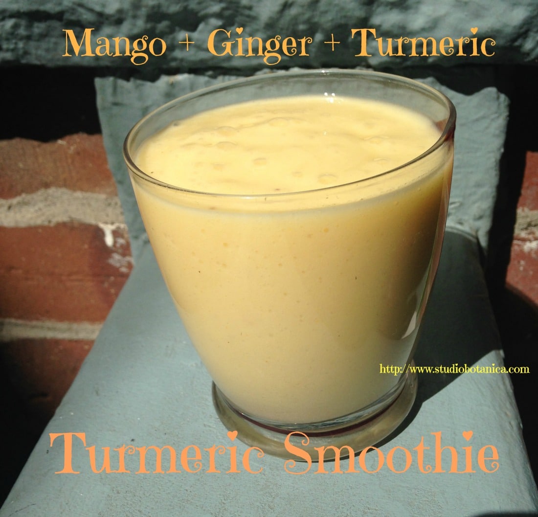 Sunshine in a glass ~ Turmeric Smoothie with Mango Ginger - Studio Botanica